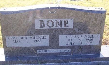 Geraldine (Williams) & Gerald Samuel Bone